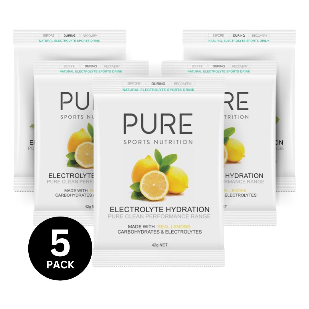PURE Electrolyte Powder 42g - Lemon (5 Pack) | Ivanhoe Cycles